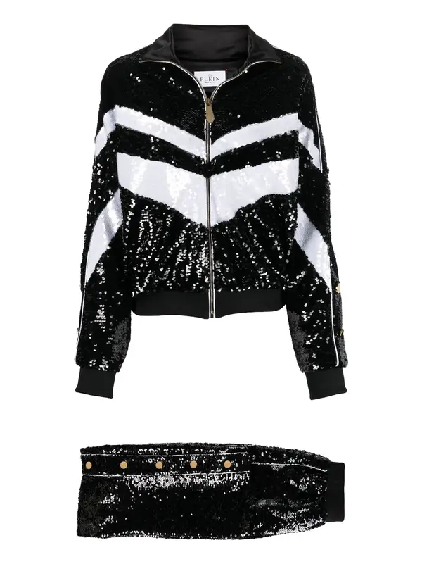 Philipp Plein Sequin Embellished Tracksuit - Black