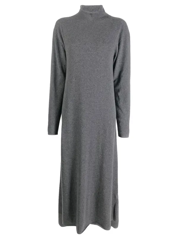 JIL SANDER High-neck Knitted Dress - Grey
