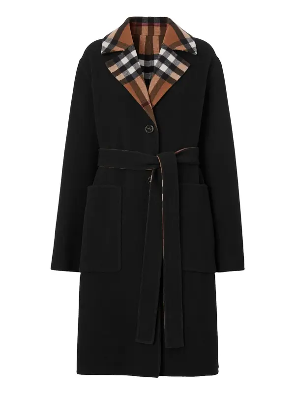Burberry Check-pattern Reversible Wool Coat - Brown