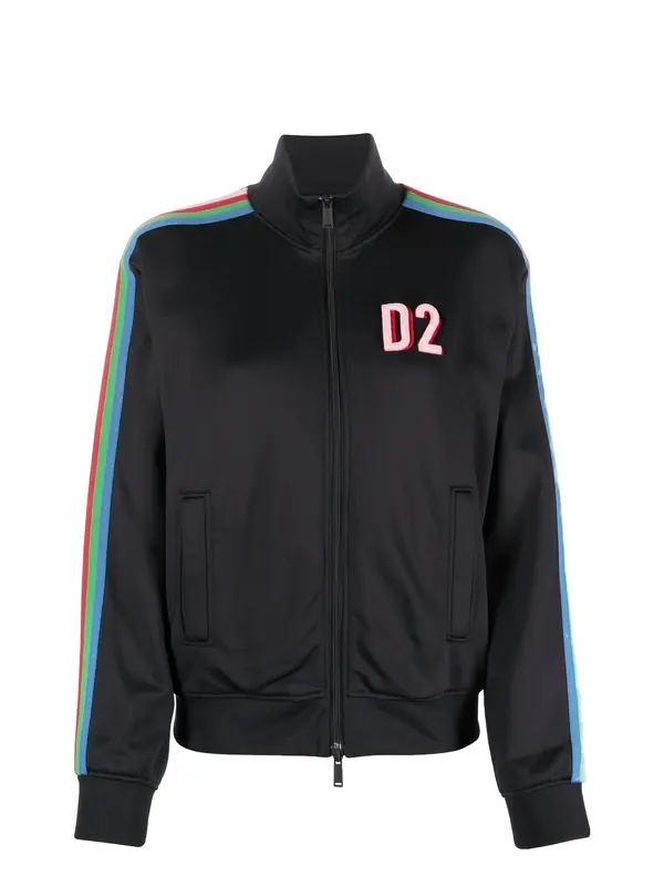 Dsquared2 Side-stripe Zip-up Sweatshirt - Black