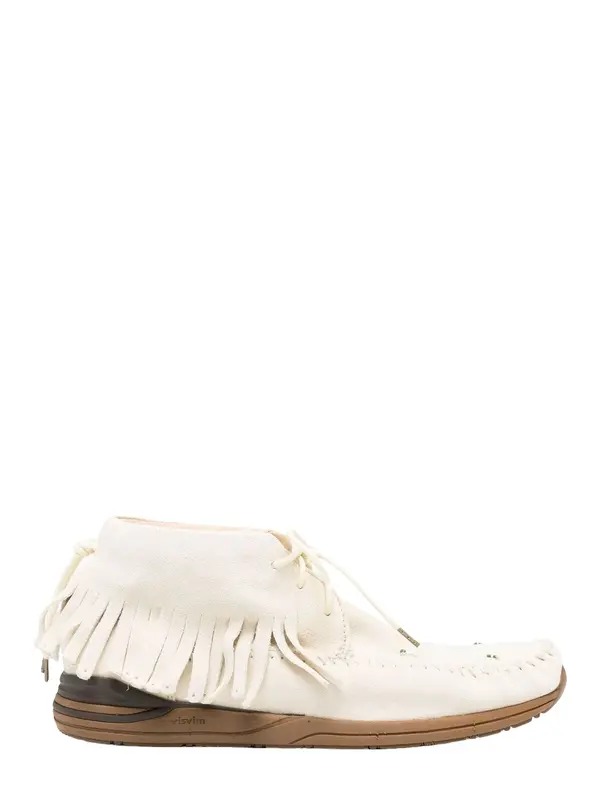 Visvim Fringed Leather Loafers - Neutrals
