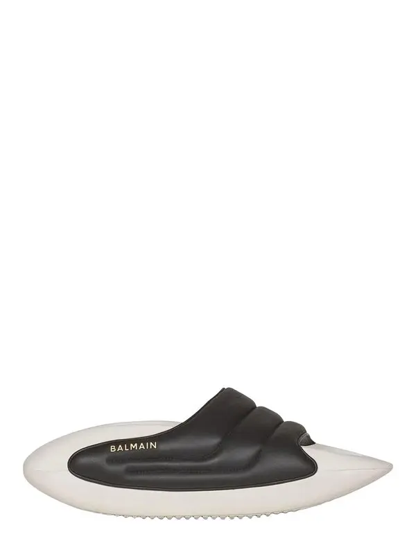 Balmain Quilted B-it Mules - Black