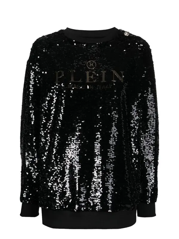 Philipp Plein Sequin-embellished Sweatshirt - Black