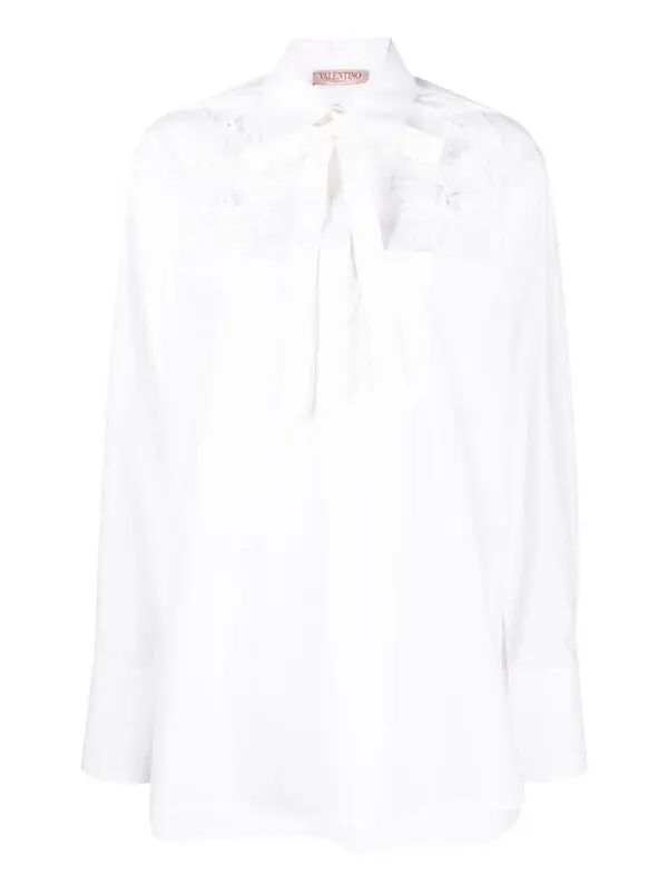 Valentino Garavani Flower Embroidered Shirt - White