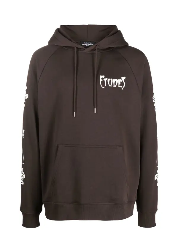 Études Studio Racing Paris Logo-print Hoodie - Brown