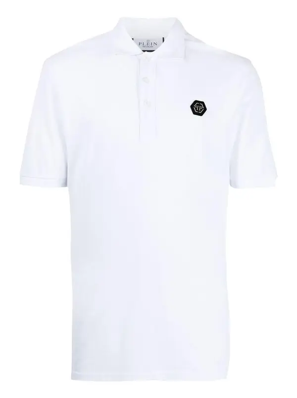 Philipp Plein Skull-print Cotton Polo Shirt - White