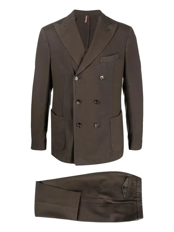 DELL'OGLIO Double-breasted Suit - Brown