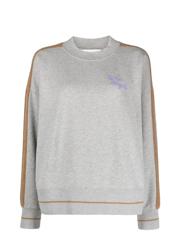 Palm Angels Angels Logo-embroidered Sweatshirt - Grey