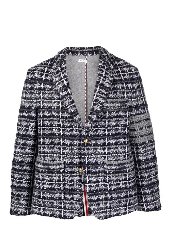 Thom Browne Tweed Single-breasted Blazer - Grey