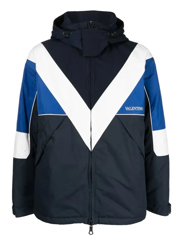 Valentino Garavani Logo-print Zip-up Jacket - Blue