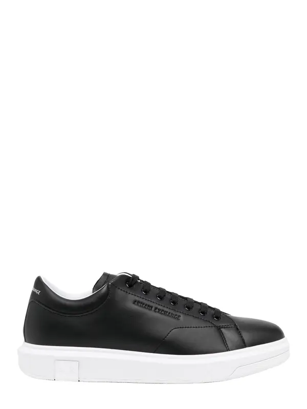 Armani Exchange Leather Low-top Sneakers - Black