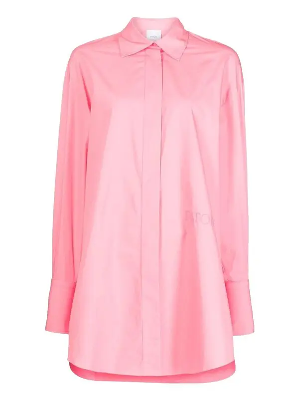 PATOU Oversize Long-sleeve Cotton Shirt - Pink