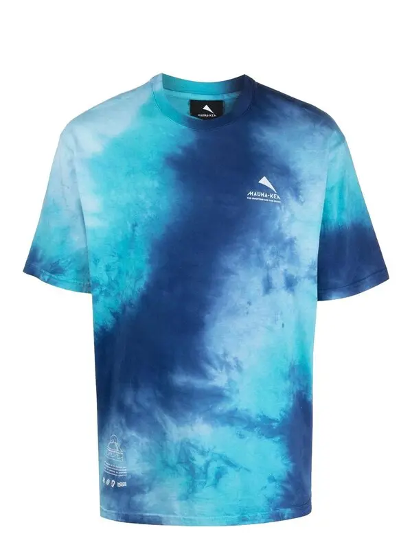 MAUNA KEA Tie-dye Print Logo T-shirt - Blue
