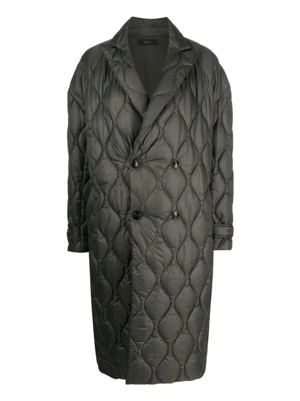 Amiri Double-breasted Quilted Coat - Green