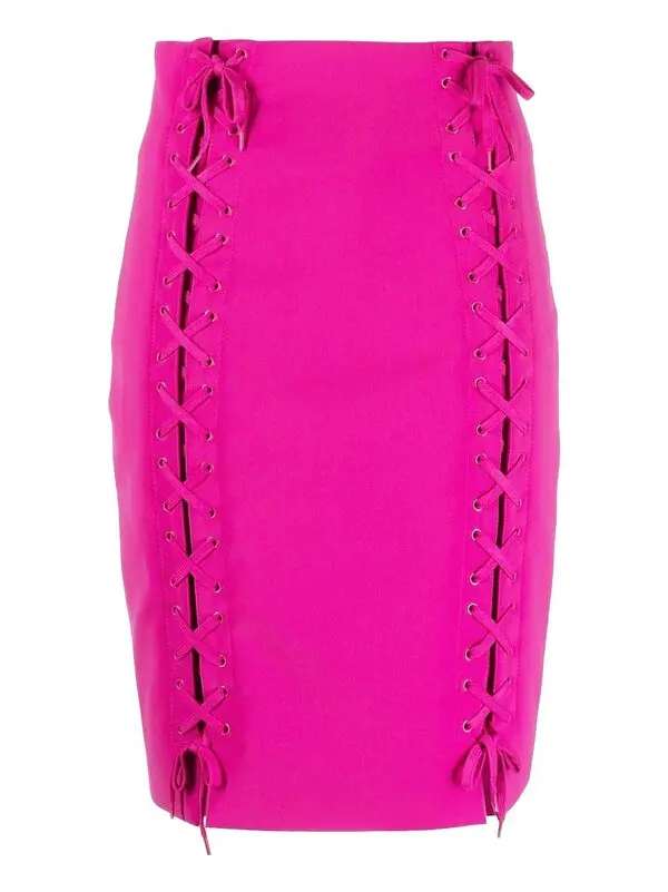 Moschino Tie-fastening Pencil Skirt - Pink