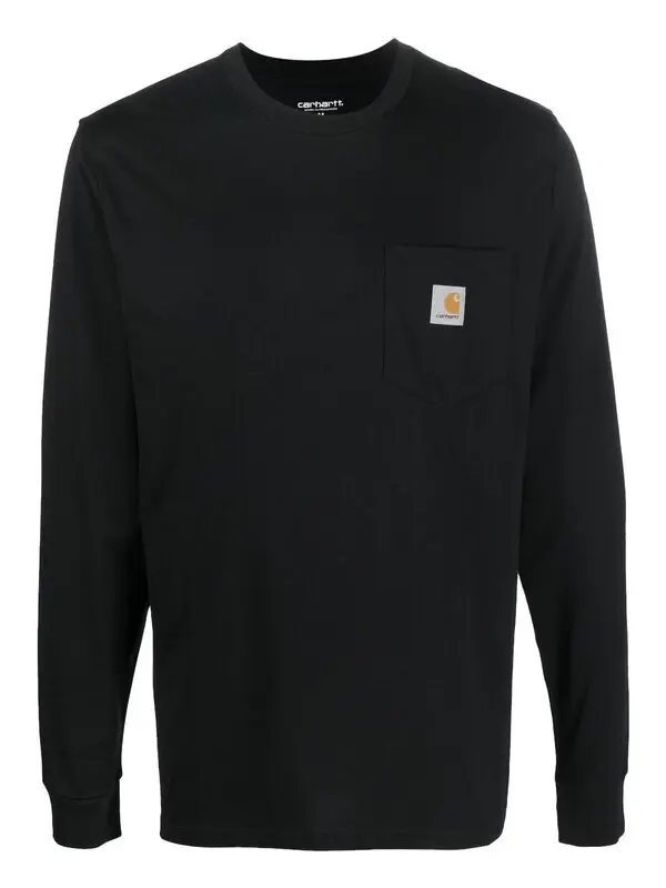 Carhartt Work In Progress Chest Logo-patch Detail T-shirt - Black