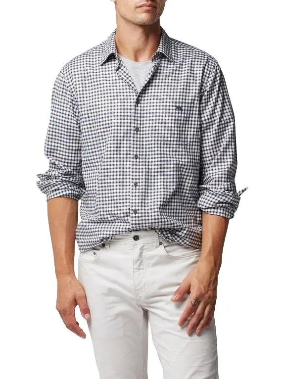 Rodd & Gunn Gebbies Valley Gingham Button-up Cotton & Linen Shirt - Walnut