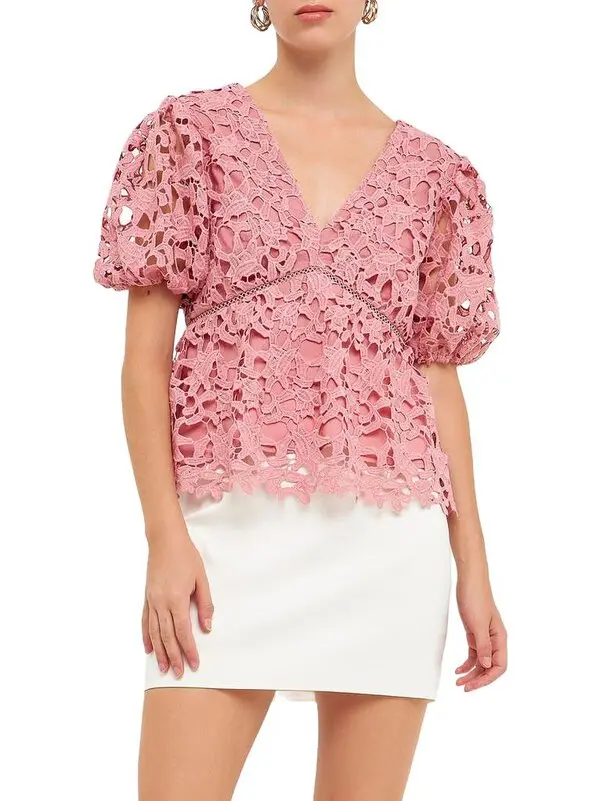 Endless Rose Floral Lace Top - Mauve