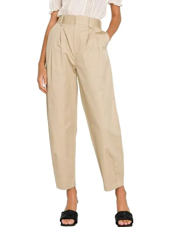 English Factory High Waist Pleated Trousers - Beige