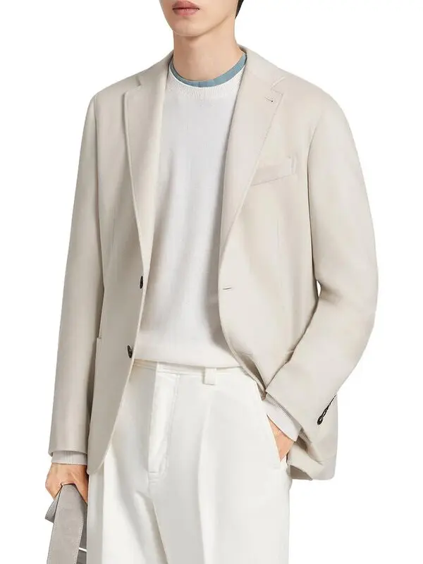 Zegna Deconstructed Oasi Cashmere Sport Coat - Ecru