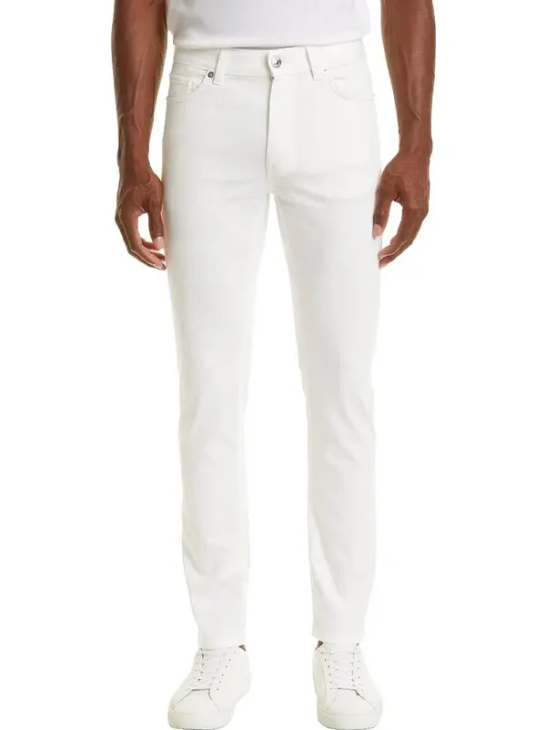 Zegna City Fit Stretch Cotton Pants - White
