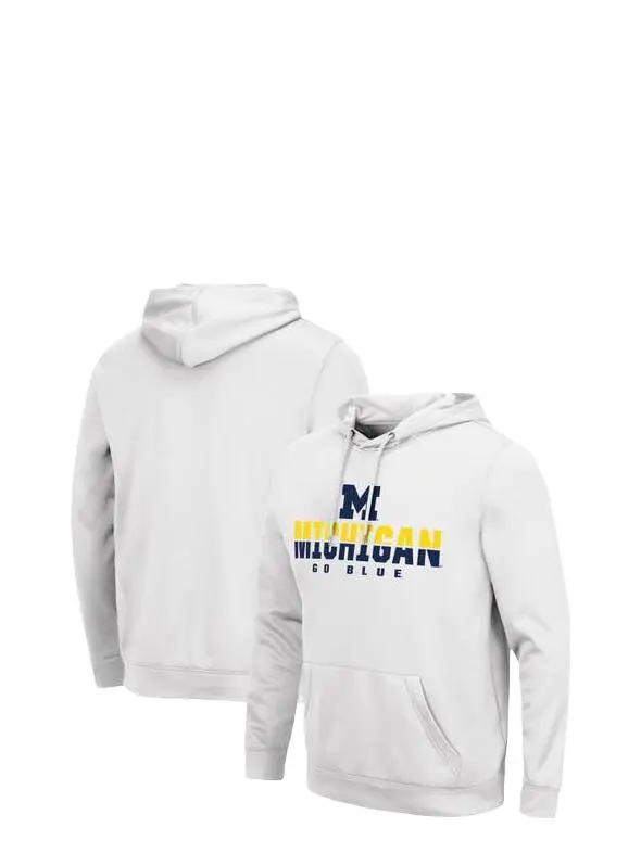 COLOSSEUM Michigan Wolverines Lantern Pullover Hoodie - White