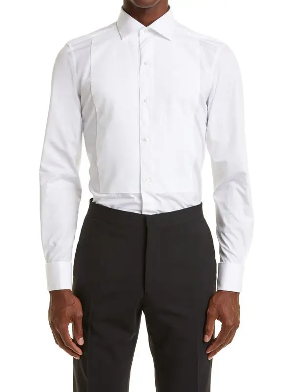 Zegna Cotton Tuxedo Shirt - White