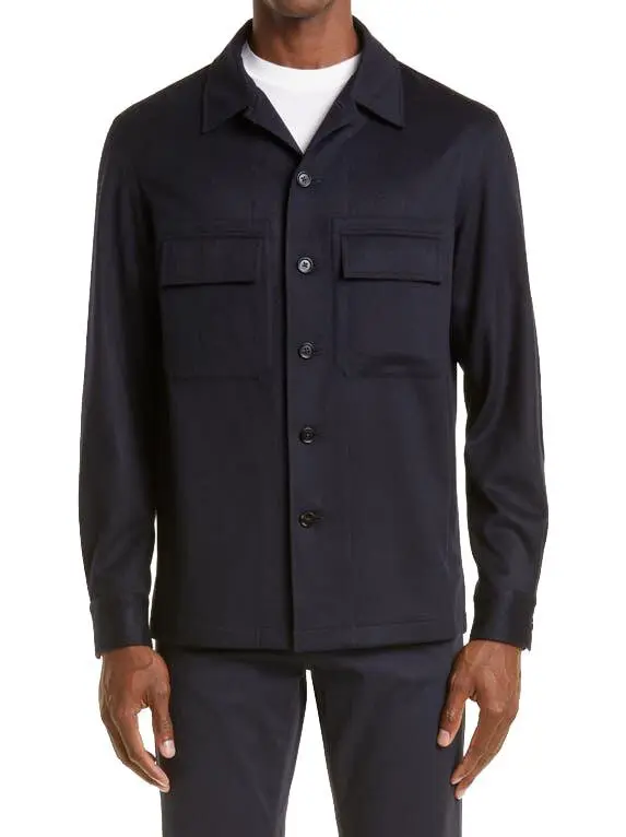 Zegna Oasi Cashmere Overshirt - Navy
