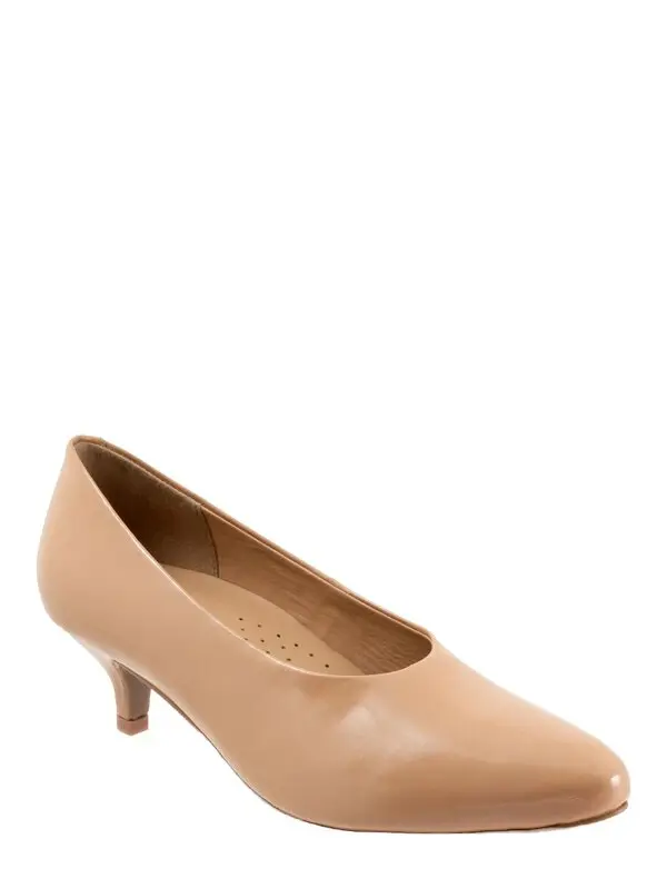 Trotters Kimber Kitten Heel Pump - Beige Patent