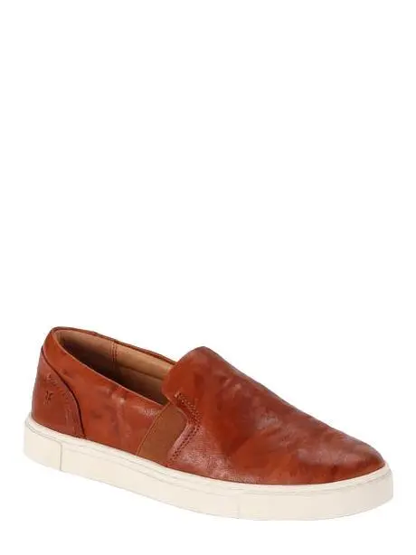 Frye Ivy Leather Slip-on Sneakers - Cognac - Oyster