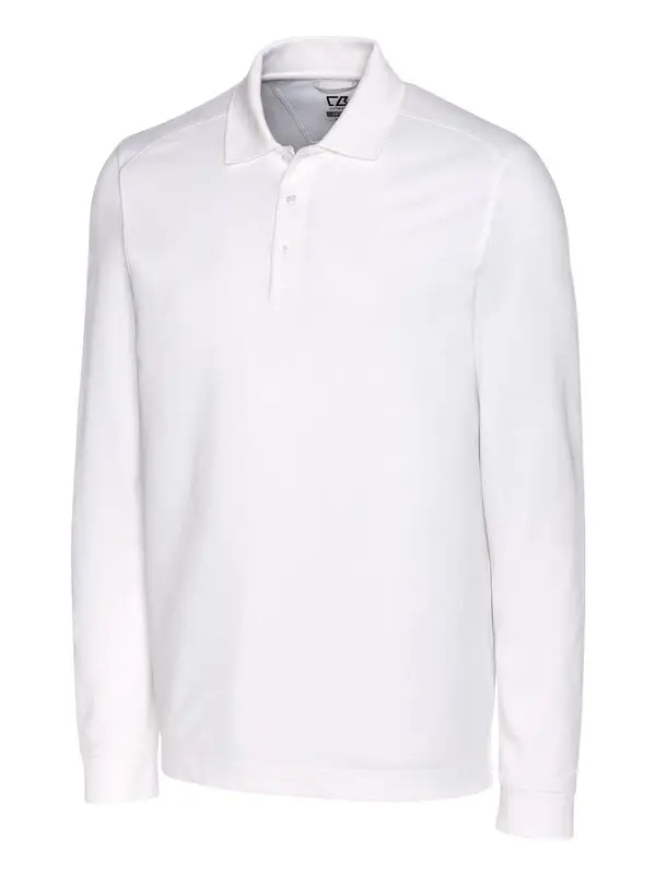 Cutter & Buck Advantage Tri-blend Long Sleeve Polo - White