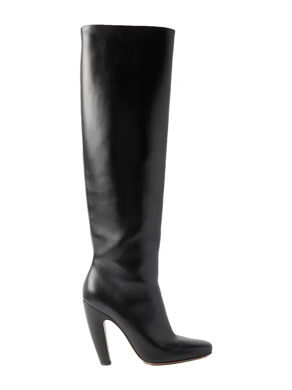 Bottega Veneta Leather Knee Boots - Black
