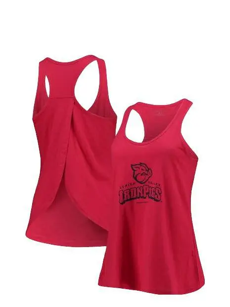 BOXERCRAFT Lehigh Valley Ironpigs Charm Scoop Neck Racerback Tank Top - Red