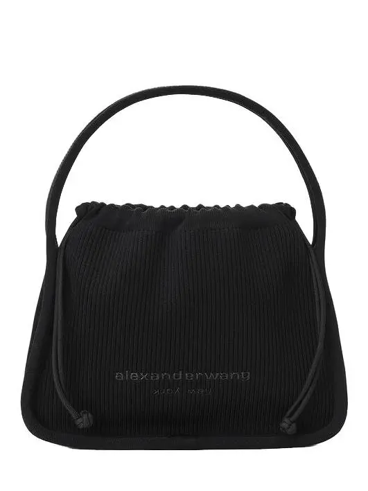Alexander Wang Ribbed Knit Ryan Small Bag - Black