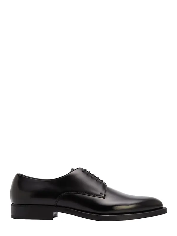 Giorgio Armani Leather Derby Shoes - Black