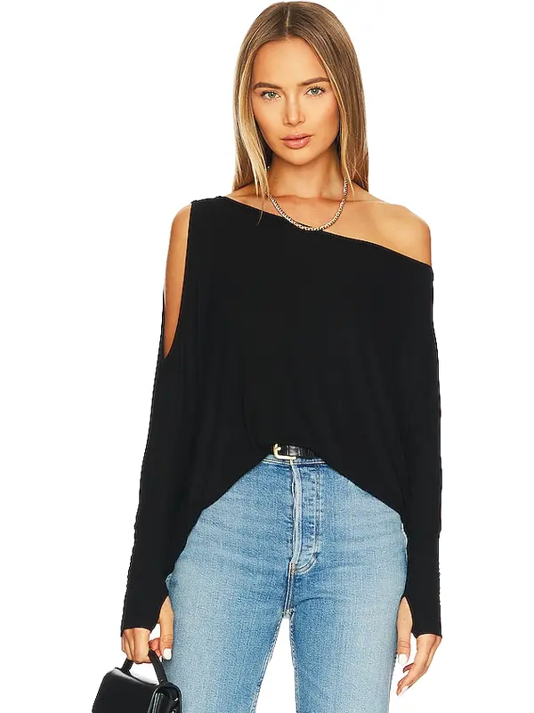Michael Lauren Deuce Oversized Top - Black