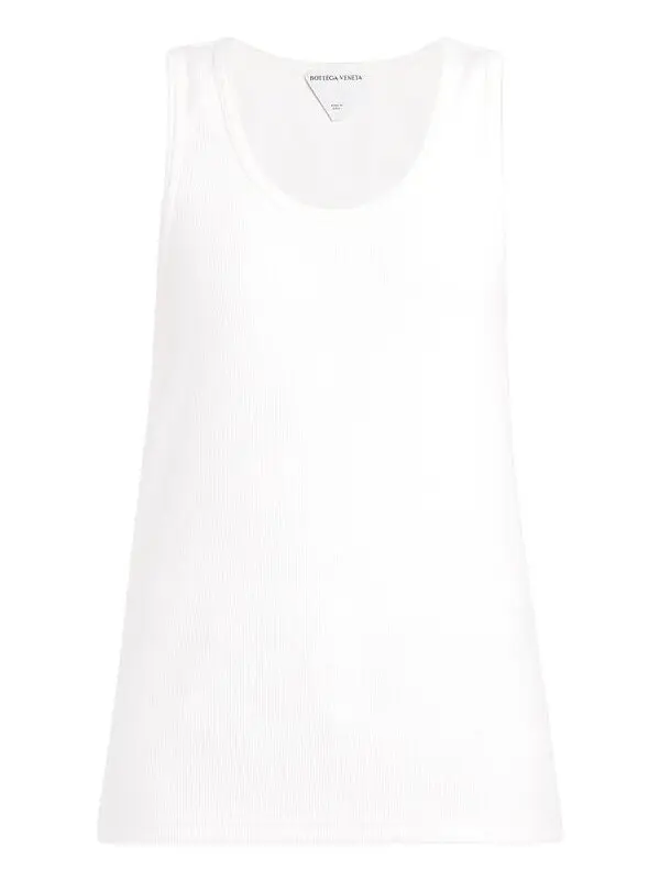 Bottega Veneta Rib-knit Oversized Tank Top - Chalk
