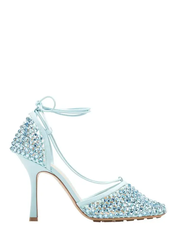 Bottega Veneta Stretch Crystal Embellished Sandals - Blue