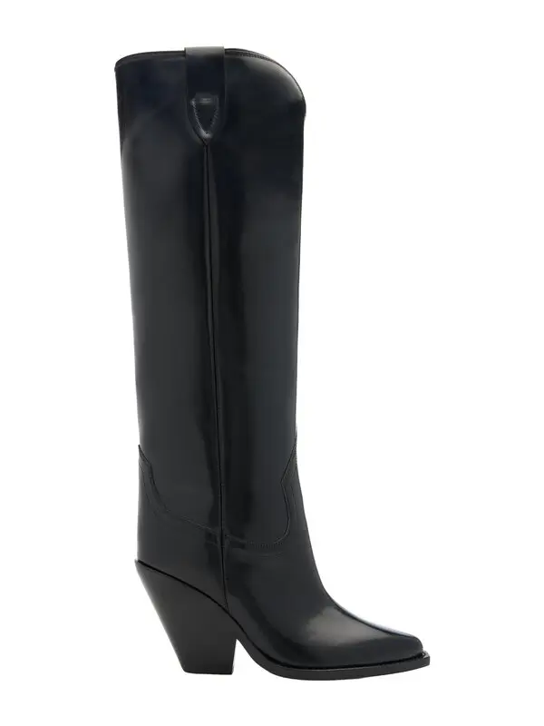 Isabel Marant Lomero Leather Knee Boots - Black