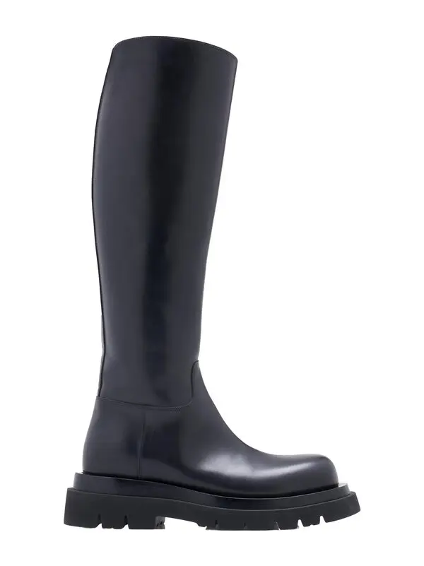 Bottega Veneta Lug-sole Knee-high Leather Boots - Black