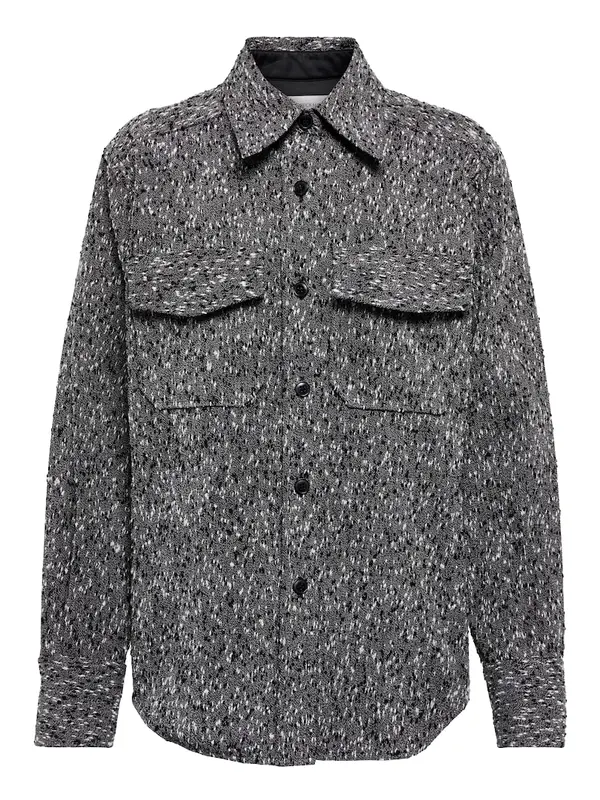 Victoria Beckham Bouclé Utility Shirt - Black