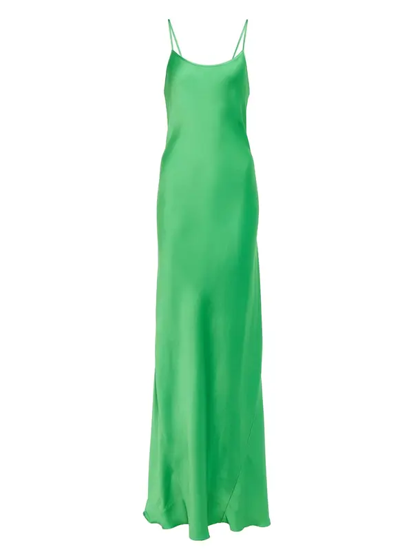 Victoria Beckham Satin Gown - Green