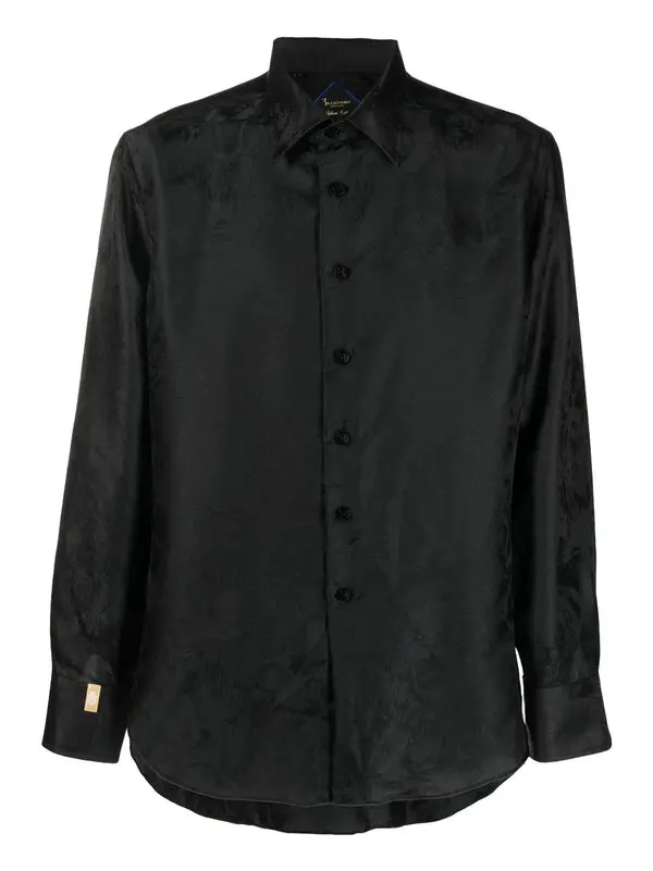 BILLIONAIRE Silver Cut Long-sleeved Shirt - Black