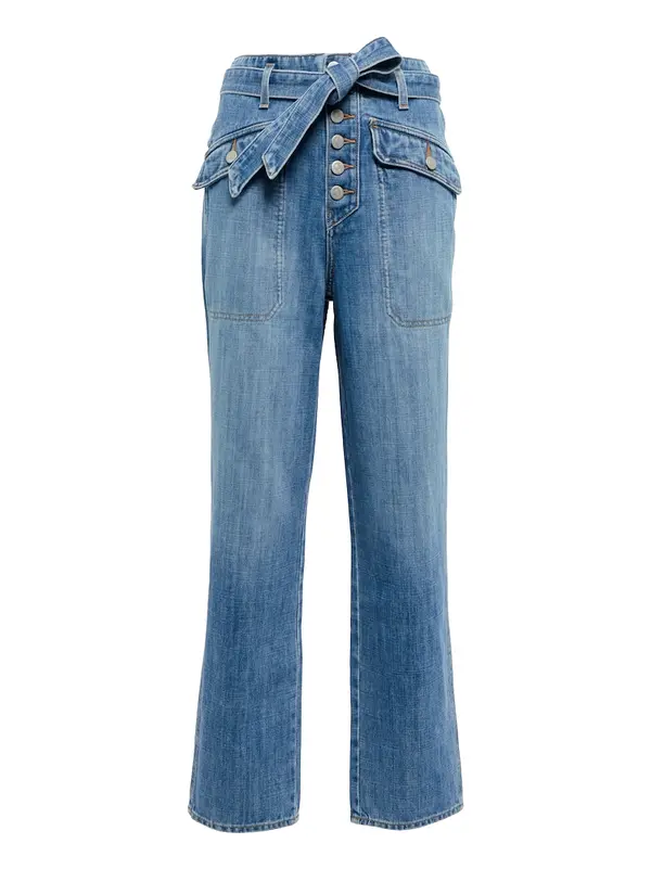 Veronica Beard Rinley High-rise Cropped Jeans - Blue
