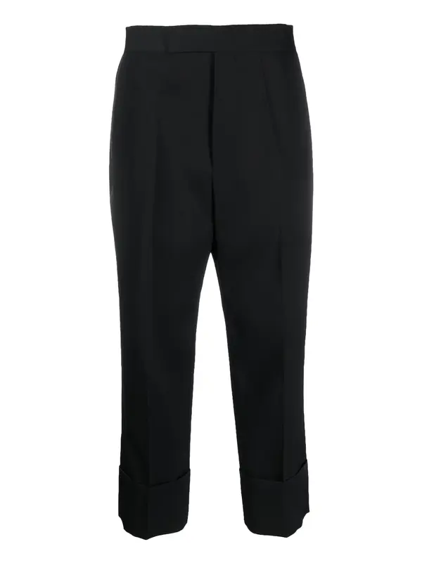SAPIO Cropped Leg Wool Trousers - Black