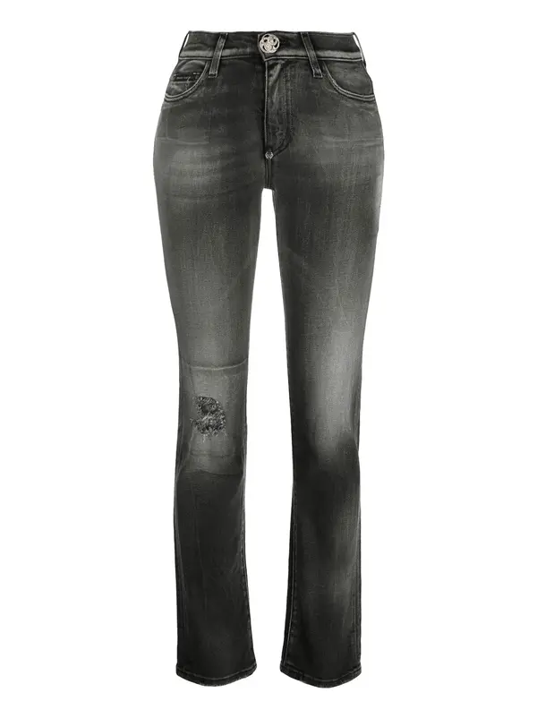 Philipp Plein Logo-plaque Denim Jeans - Black