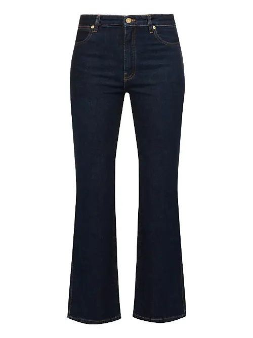 JOSEPH Duke Flared Cropped Stretch-cotton Jeans - Indigo