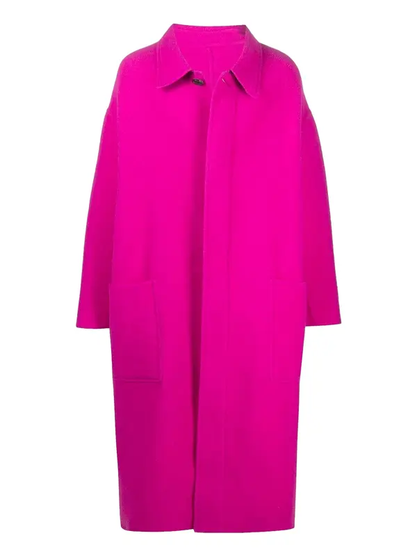 Ami Oversized Wool Single-breasted Coat - Pink