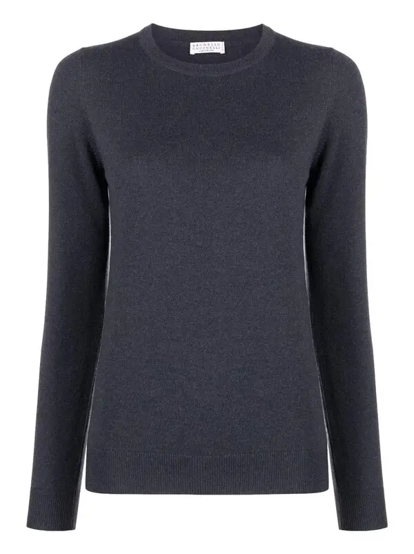 Brunello Cucinelli Long-sleeve Knitted Top - Blue