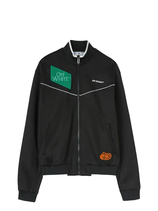 Off-White Embroidered-logo Zipped Track Jacket - Black